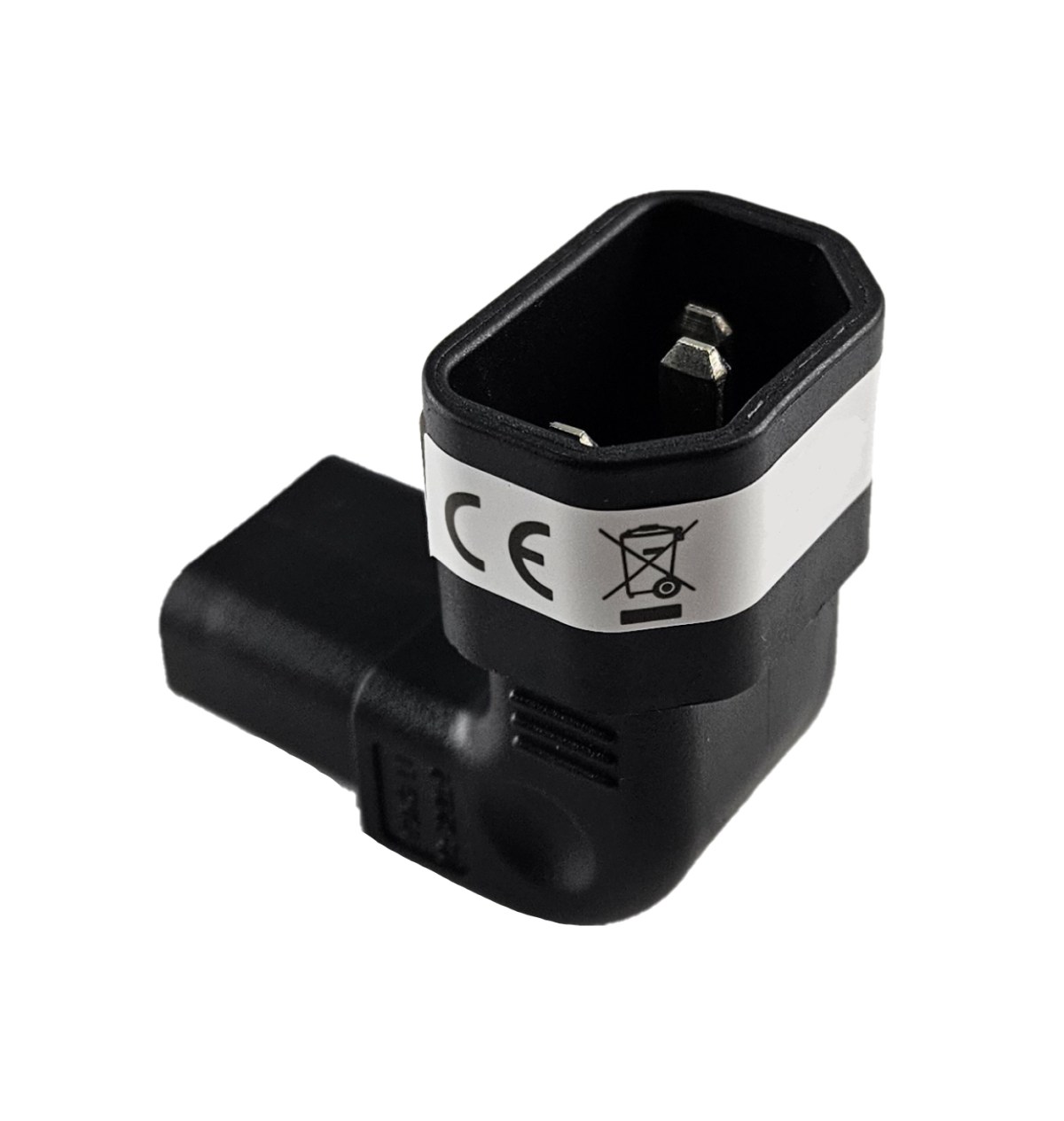 Adaptér vertikálně úhlový IEC C13 female na IEC C14 male, napětí 230V ...