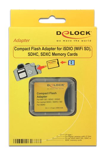 Delock Compact Flash adaptér pro iSDIO (WiFi SD), SDHC, SDXC paměťové karty | SUNTECH Computer ...