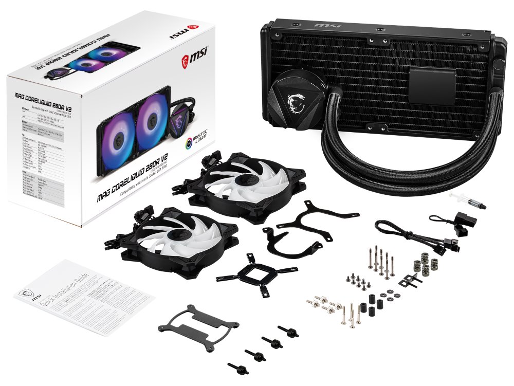MSI vodní chladič CPU MAG Core Liquid 280R V2/ 2x 140mm ARGB fan ...