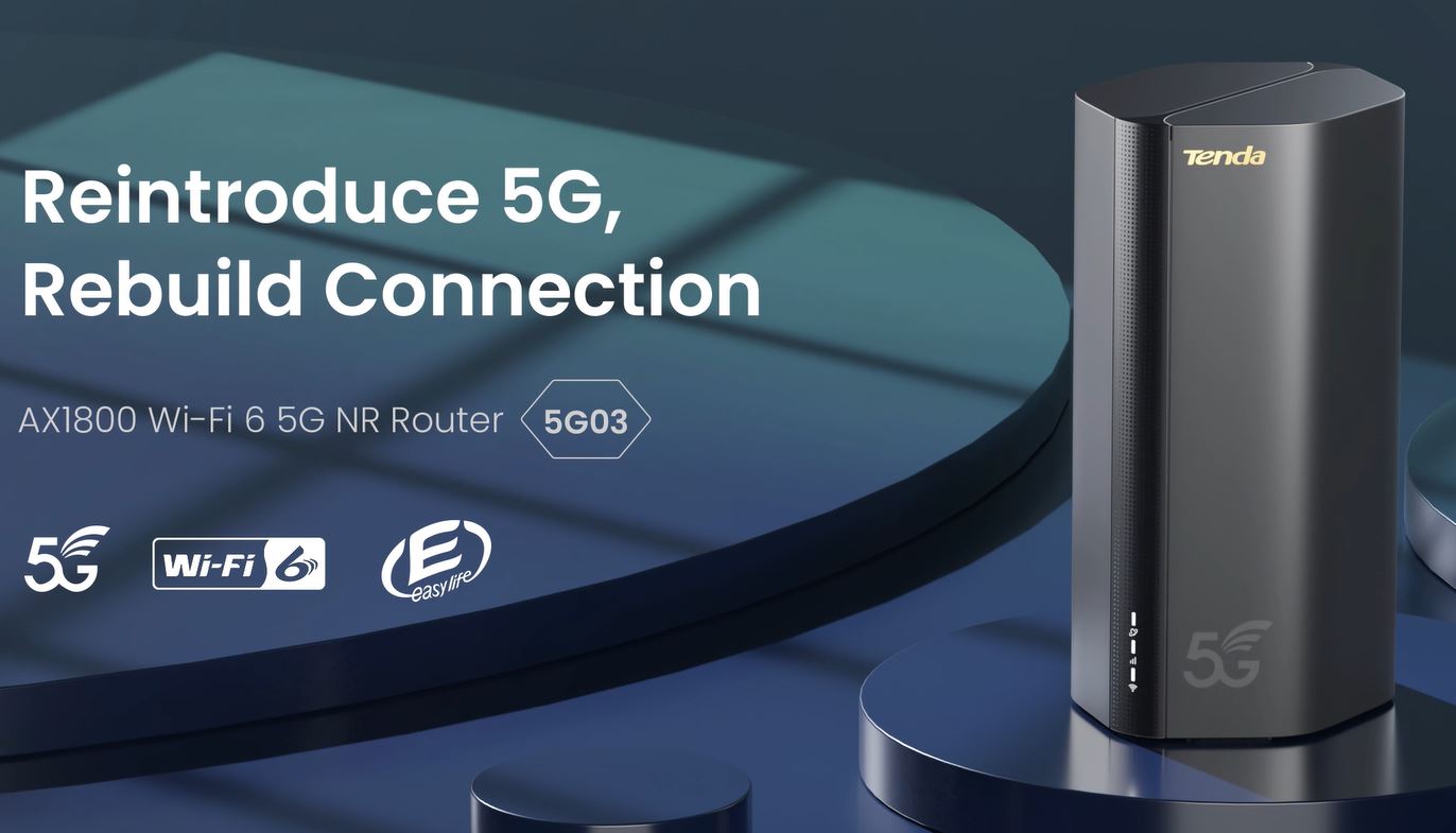 Tenda 5G03 Wi-Fi AX1800 5G NR / 4G+ LTE router, 2x GWAN/GLAN, IPV6, VPN ...